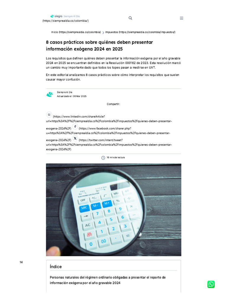 EXOGENA-Información Exógena 2024 en 2025 ¿Quién Debe Presentarla | PDF ...