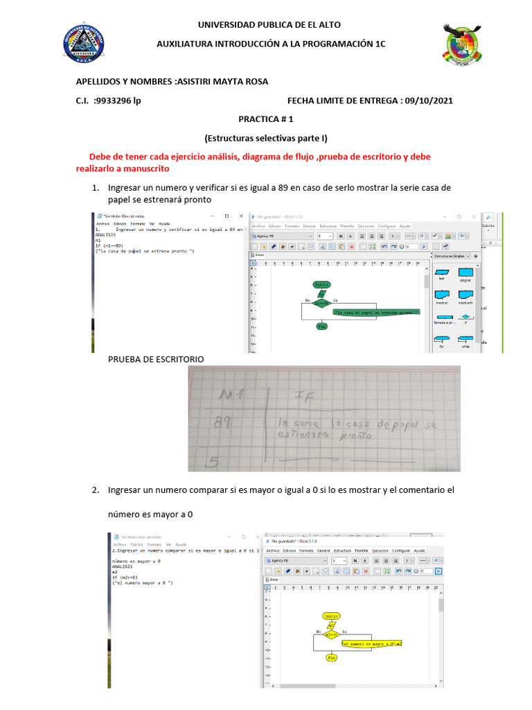 practica de programacion auxiliar r | PDF