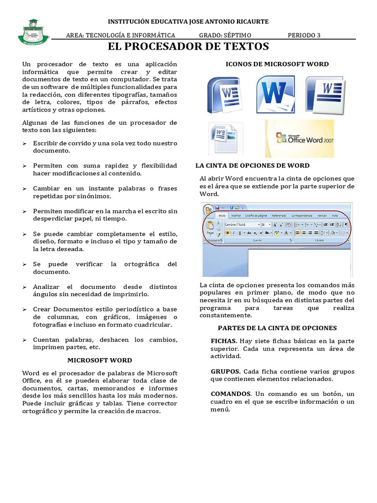 Definición de Procesador de Textos | PDF | Procesador de textos | Microsoft Word