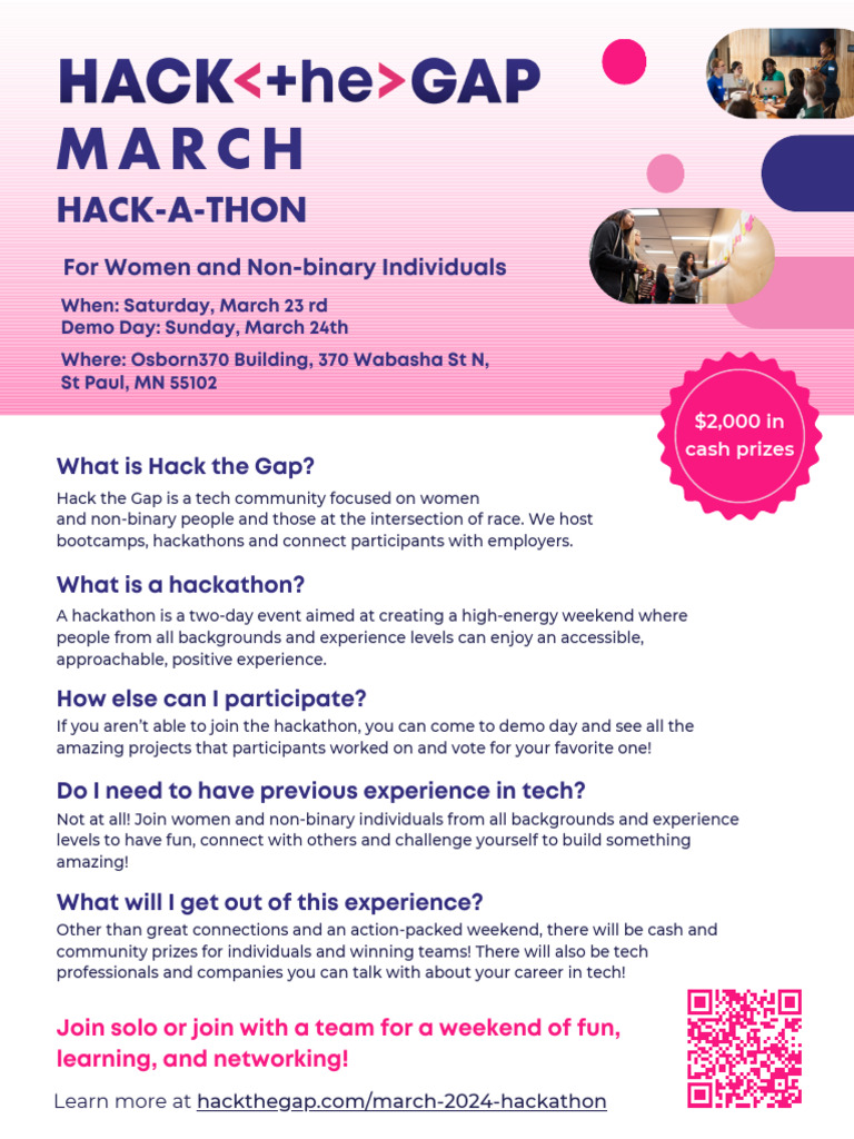 Hack The Gap March 2024 Hackathon One Pager | PDF