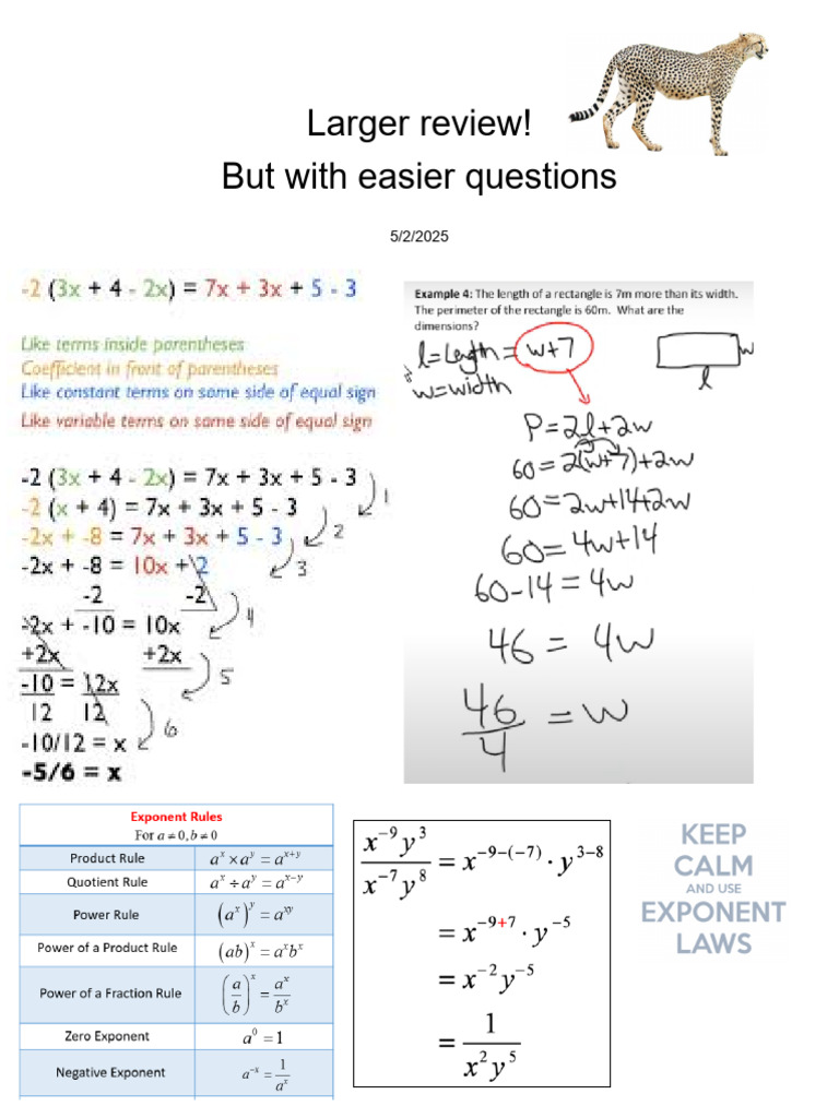 Chapter 4 Review: Solving Equations | PDF | Length | Algebra
