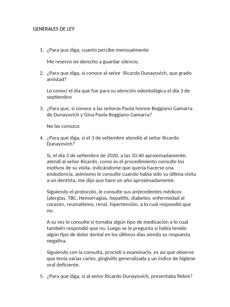 Pliego de Preguntas | PDF | Odontología | Especialidades Medicas