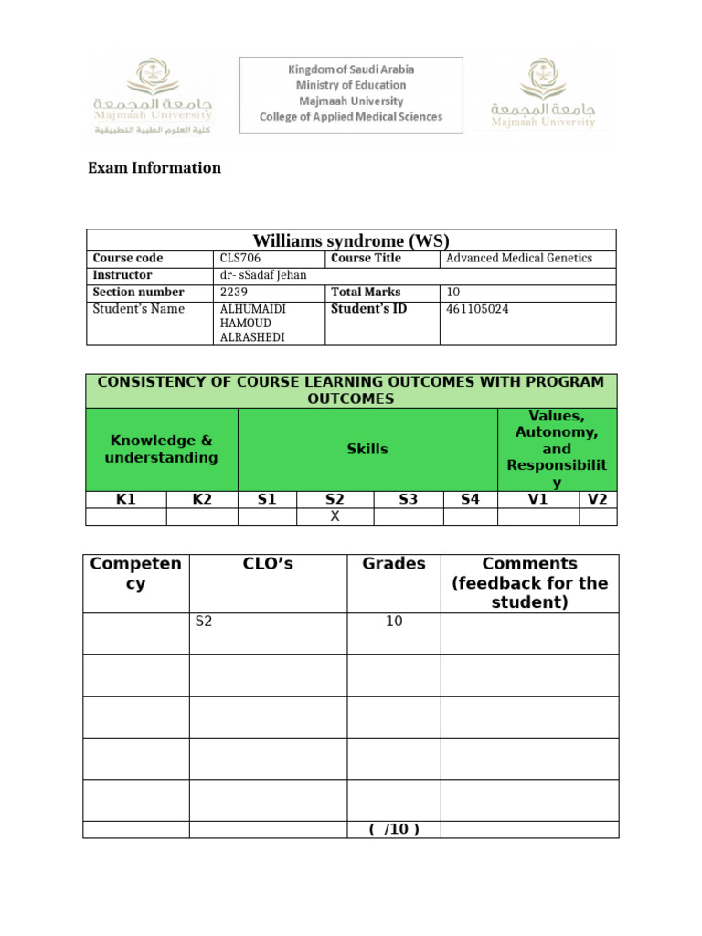 2 No Plag Williams Syndrome | PDF | Biology | Genetics