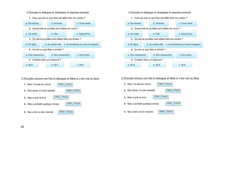 Comprehénsion Orale Passé Compose | PDF