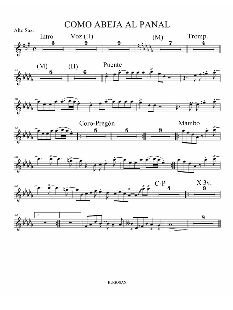 Como Abeja Al Panal - Saxo Alto | PDF