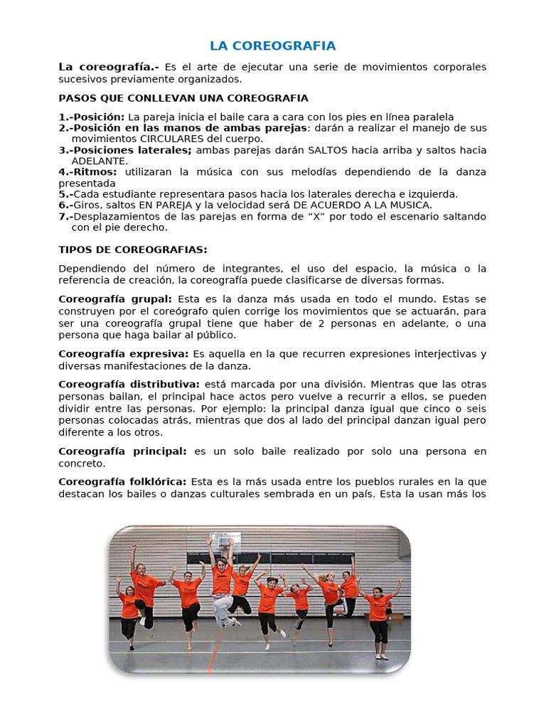 La Coreografia y La Escucha Activa. | PDF | Coreografía | Bailes