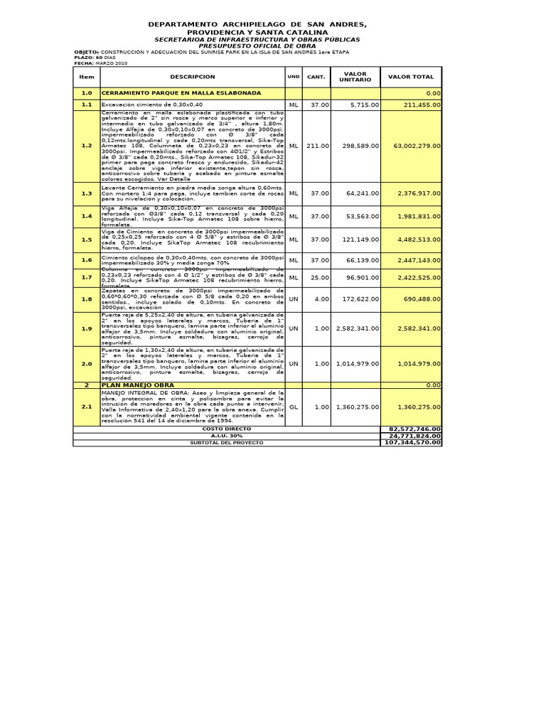 Id-2010-124-Presupuesto de Obra y Analisis de Precio Unitario | PDF | Ingeniero civil | Procesos ...
