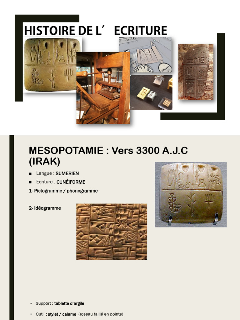 Cours-n-01-histoire-de-lecriture | PDF | Écriture | Graphèmes