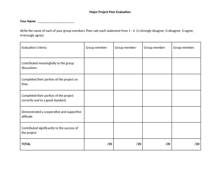 Major Project Peer Evaluation | PDF