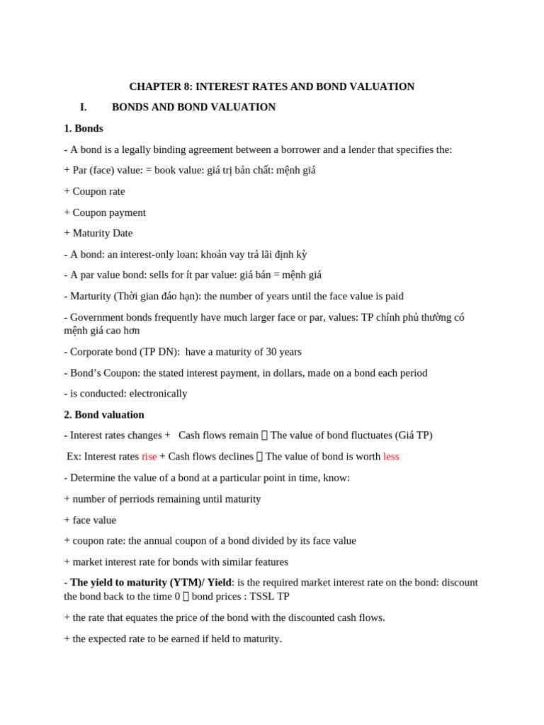 Bond Valuation and Interest Rates Explained | PDF | Bonds (Finance ...