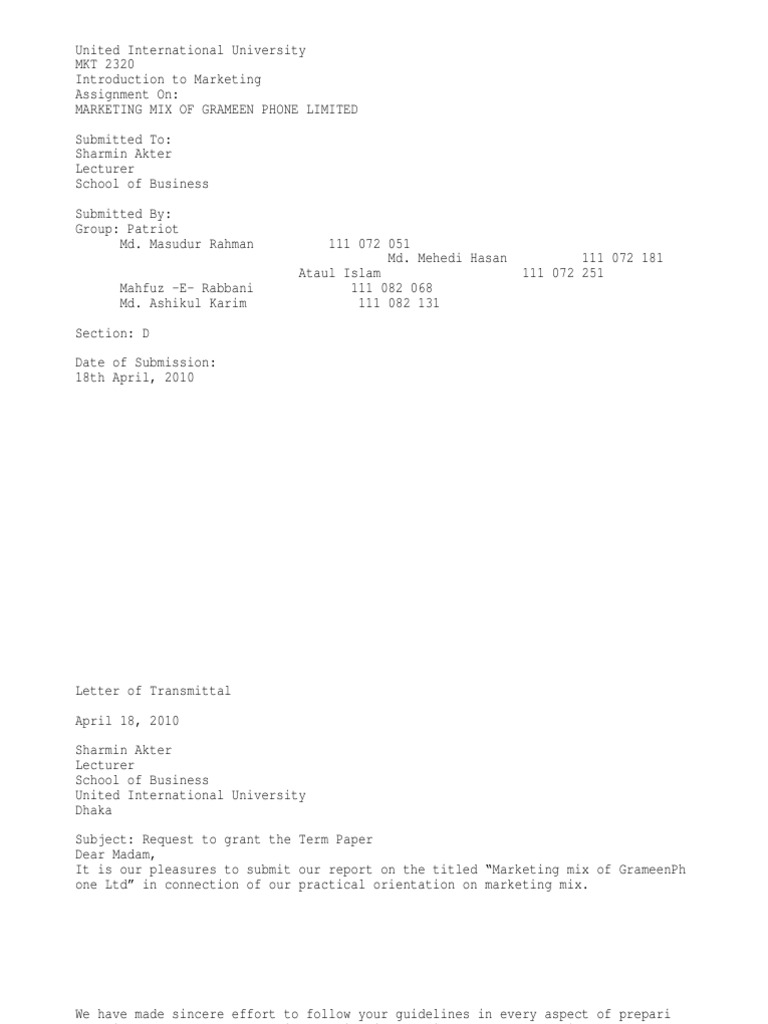 Marketing Mix of Grameen Phone Limited | PDF | Prepaid Mobile Phone ...