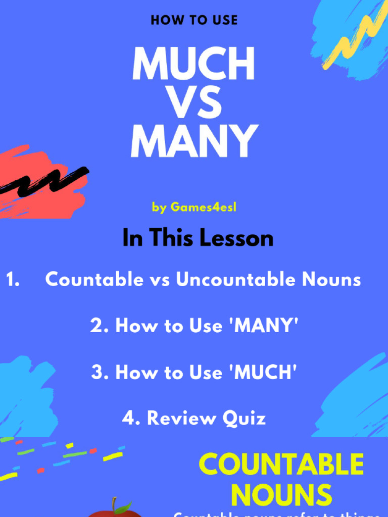 Many Much ESL Lesson | PDF