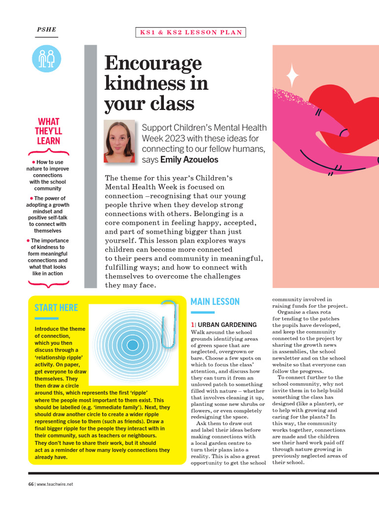 Childrens Mental Health Week - Kindness Lesson Plan | PDF | Mindset ...
