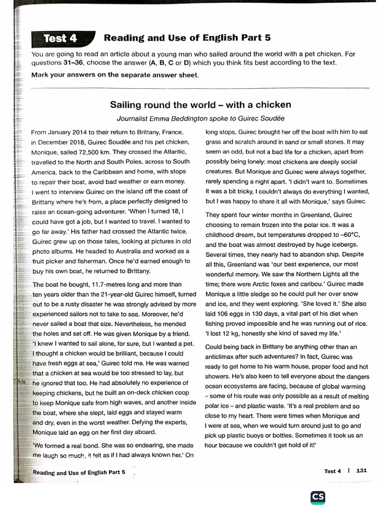 APRIL 25TH EXAM PRACTICE B2 READING | PDF