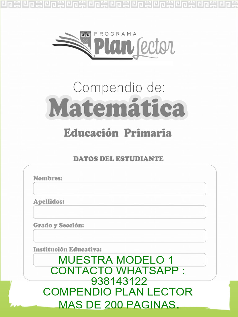 4to Matemática Contacto Whatsapp 938143122 | PDF