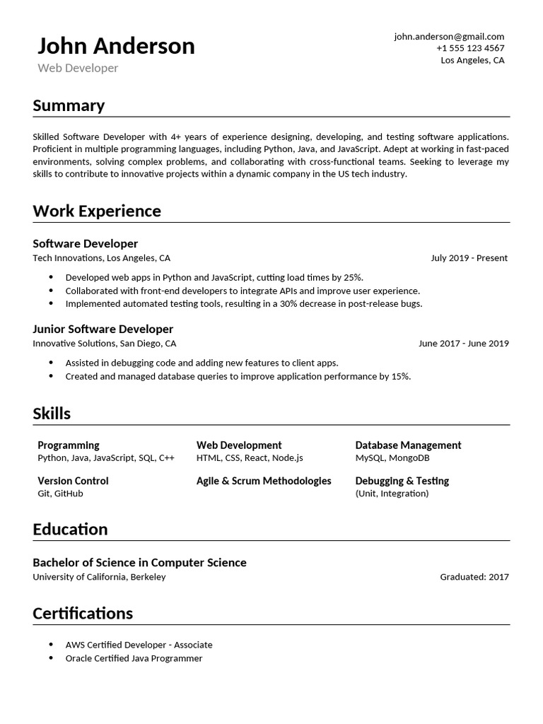 Simple Resume | PDF