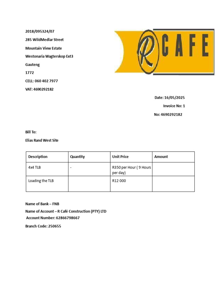 TLB Invoice To Elias Rand West | PDF