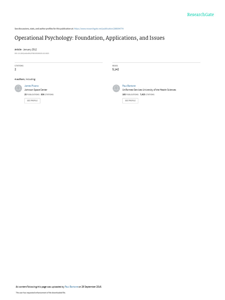 Williams Etal 2012 Operationalpsychologychapter | PDF | Psychology ...