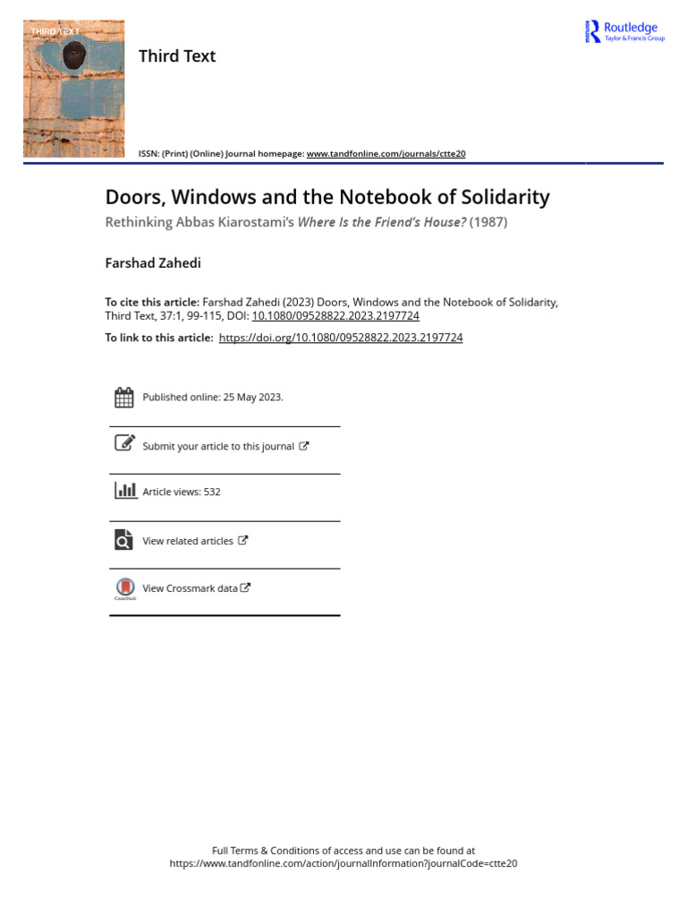 Doors Windows and The Notebook of Solidarity | PDF | Hafez
