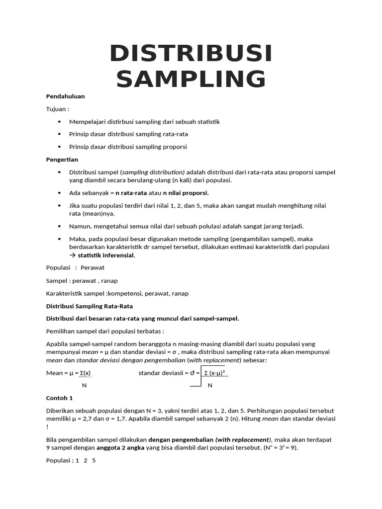 Distribusi Sampling: Rata-Rata & Proporsi | PDF