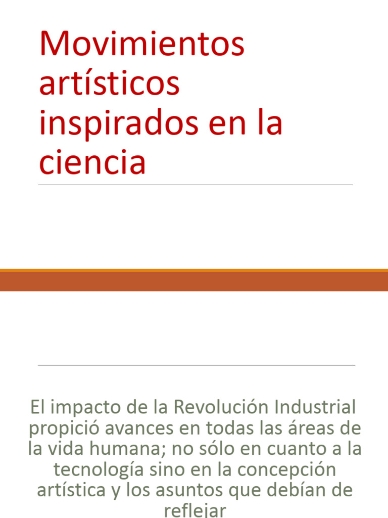 Movimientos Artísticos Inspirados en La Ciencia | PDF | Vanguardia ...