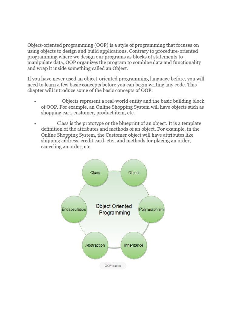 1 Object-Oriented Basics | PDF | Object Oriented Programming | Abstraction (Computer Science)