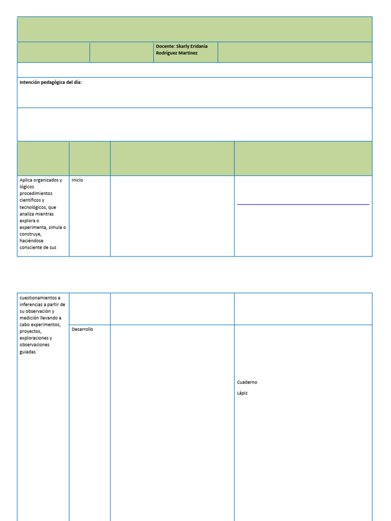 Esquema de Planificación Diaria 4to B Norge William Botello Reflexión, Refracción y Difracción ...