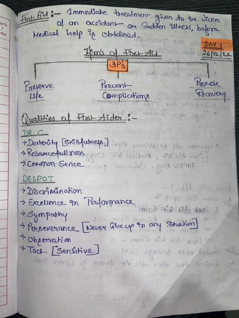 First Aid Notes Nishant | PDF