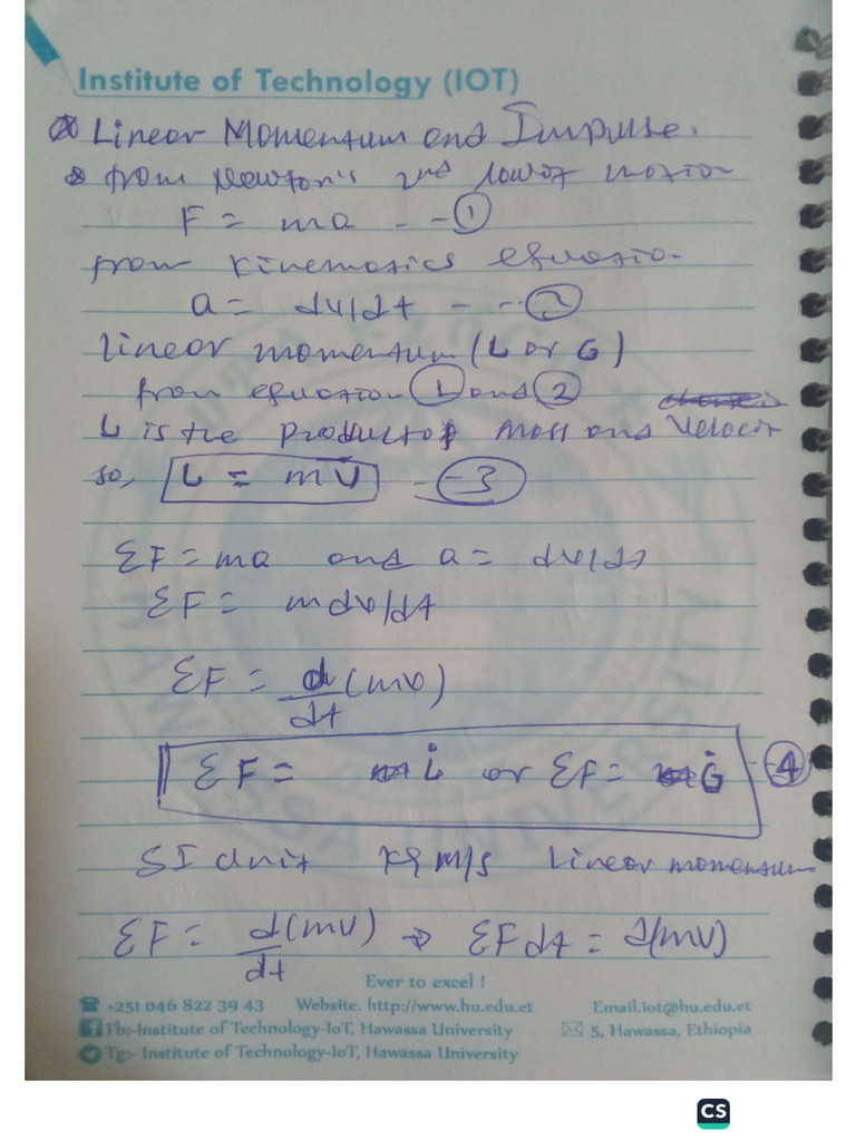 Chapter 3 Linear Momentum and Impulse | PDF