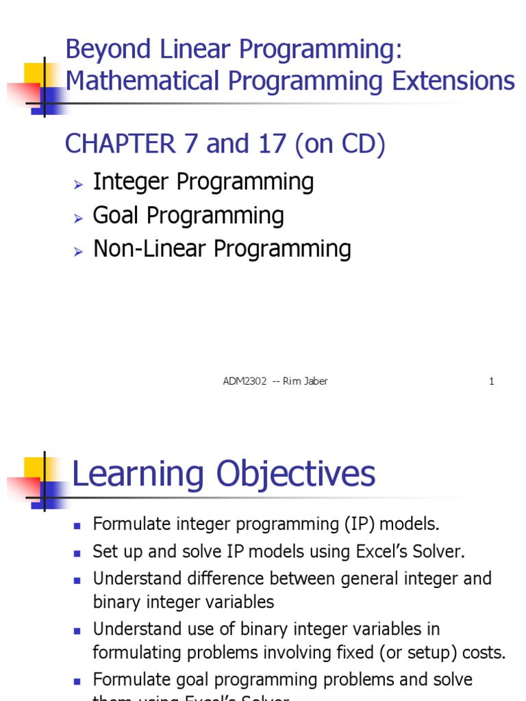 IPandBIP | PDF | Linear Programming | Mathematical Optimization