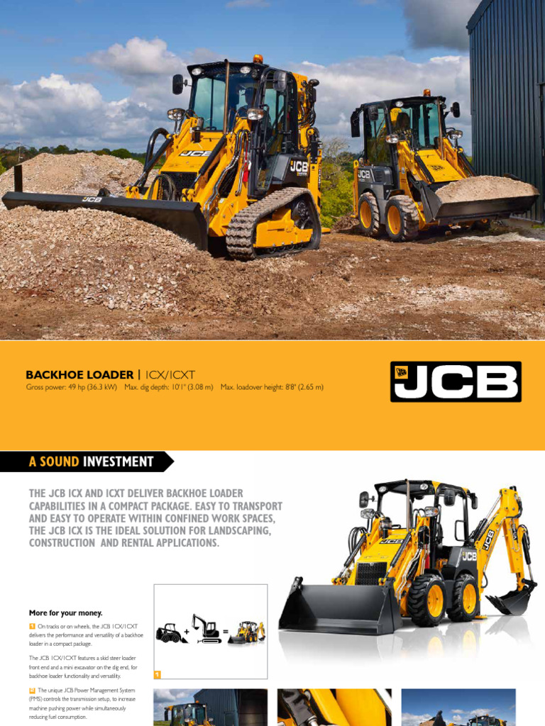 JCB 1CX/1CXT Backhoe Loader Overview | PDF | Loader (Equipment) | Heavy ...