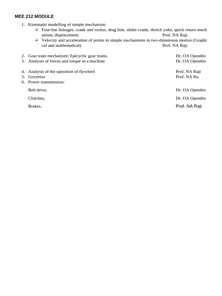 Mee 212 Module 2024 2025 | PDF