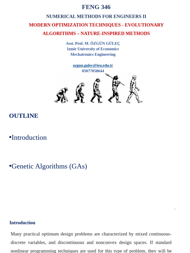 12-Modern Optimization Techniques - Evolutionary Algorithms - W | PDF | Genetic Algorithm ...
