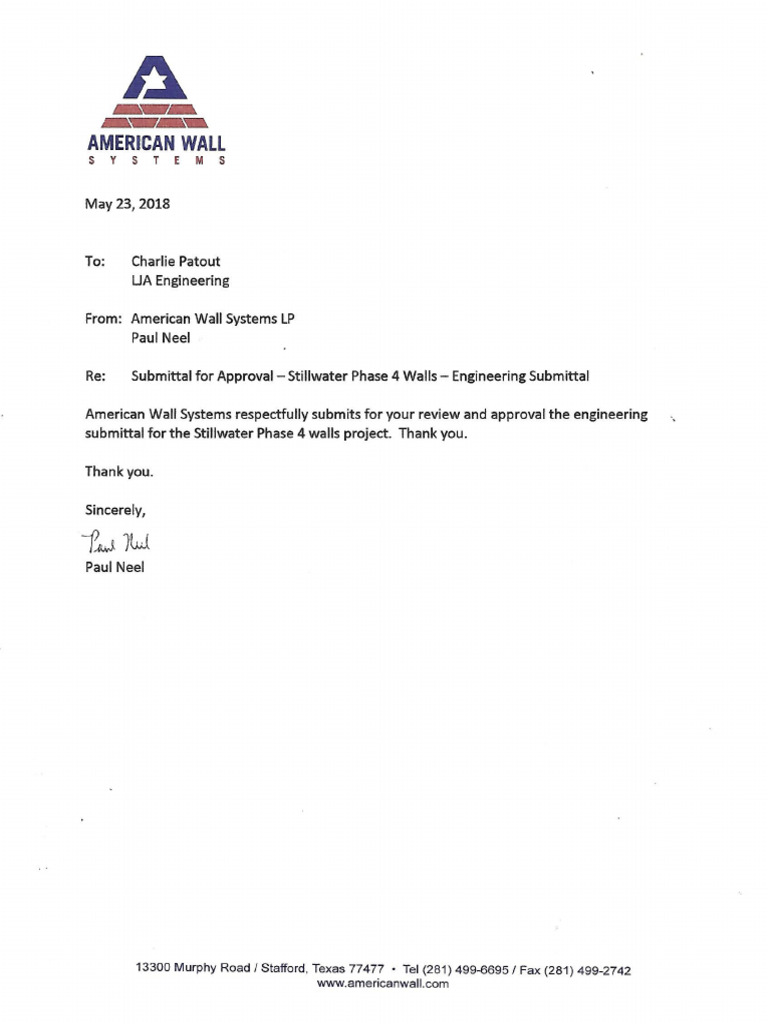 Thin Wall American Wall Systems - Engineering Submittal Sample | PDF