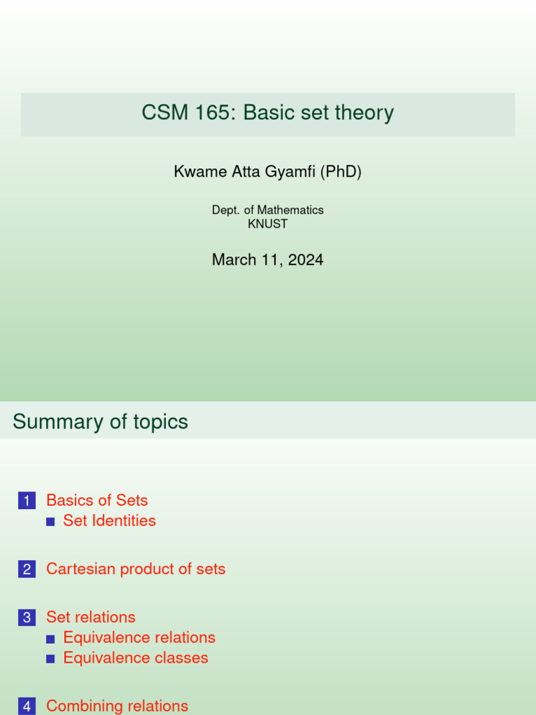 (Handout) Sets 240325 124850 | PDF | Set (Mathematics) | Subset