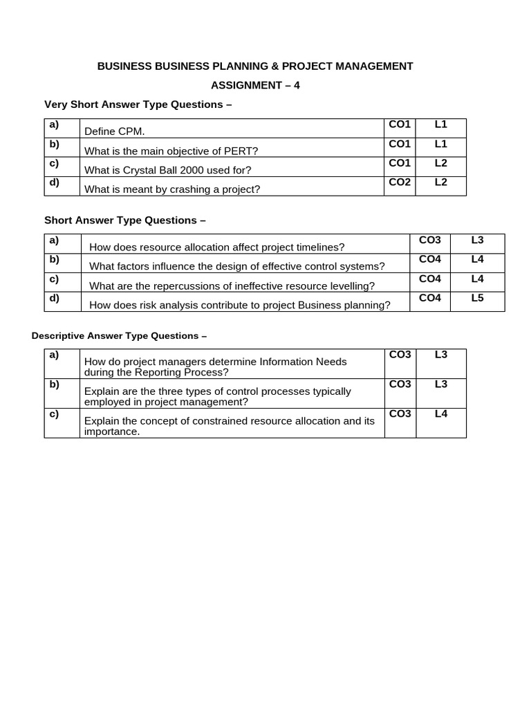 BUSINESS BUSINESS PLANNING Assignment - 4 | PDF