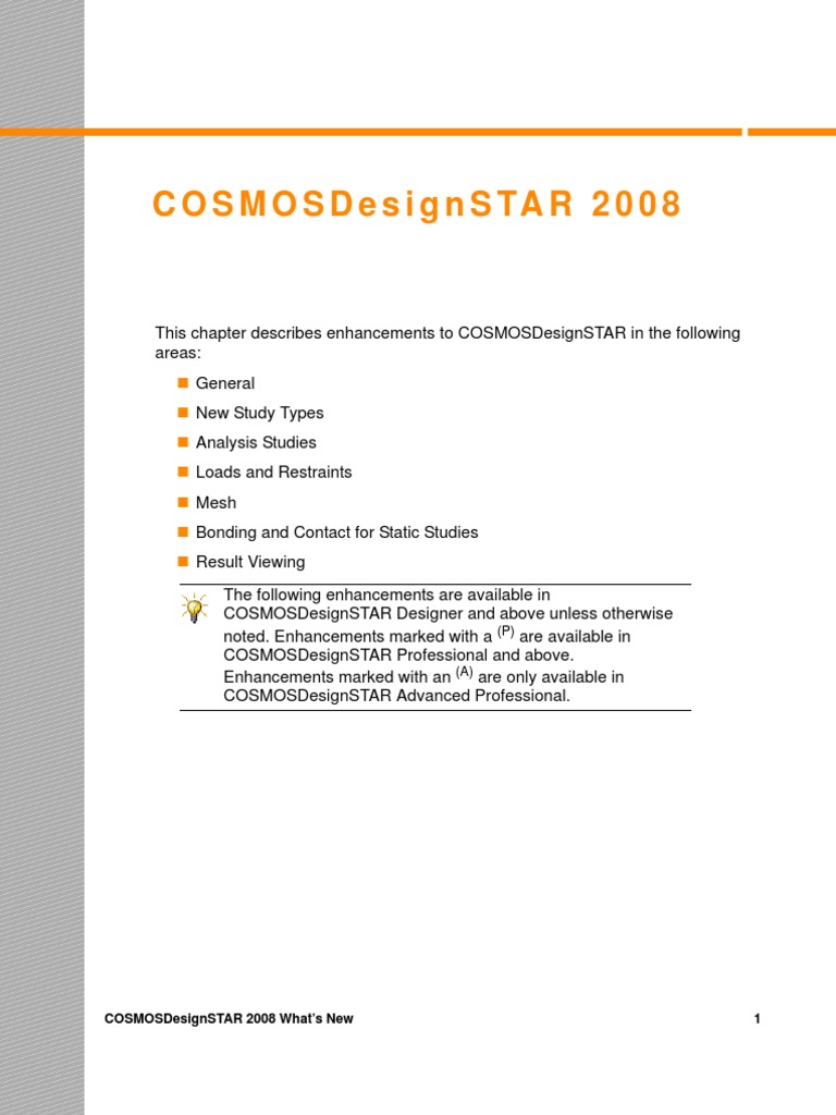 Cosmos Design Star 2008 Whats New | PDF | Beam (Structure) | Mechanics