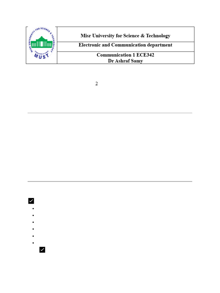 ECE 342 Project Spring 2025 Modified 1 | PDF | Modulation | Frequency Modulation