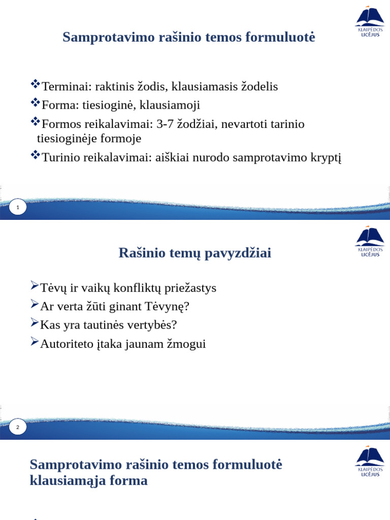 Samprotavimo Rasinys-1 | PDF