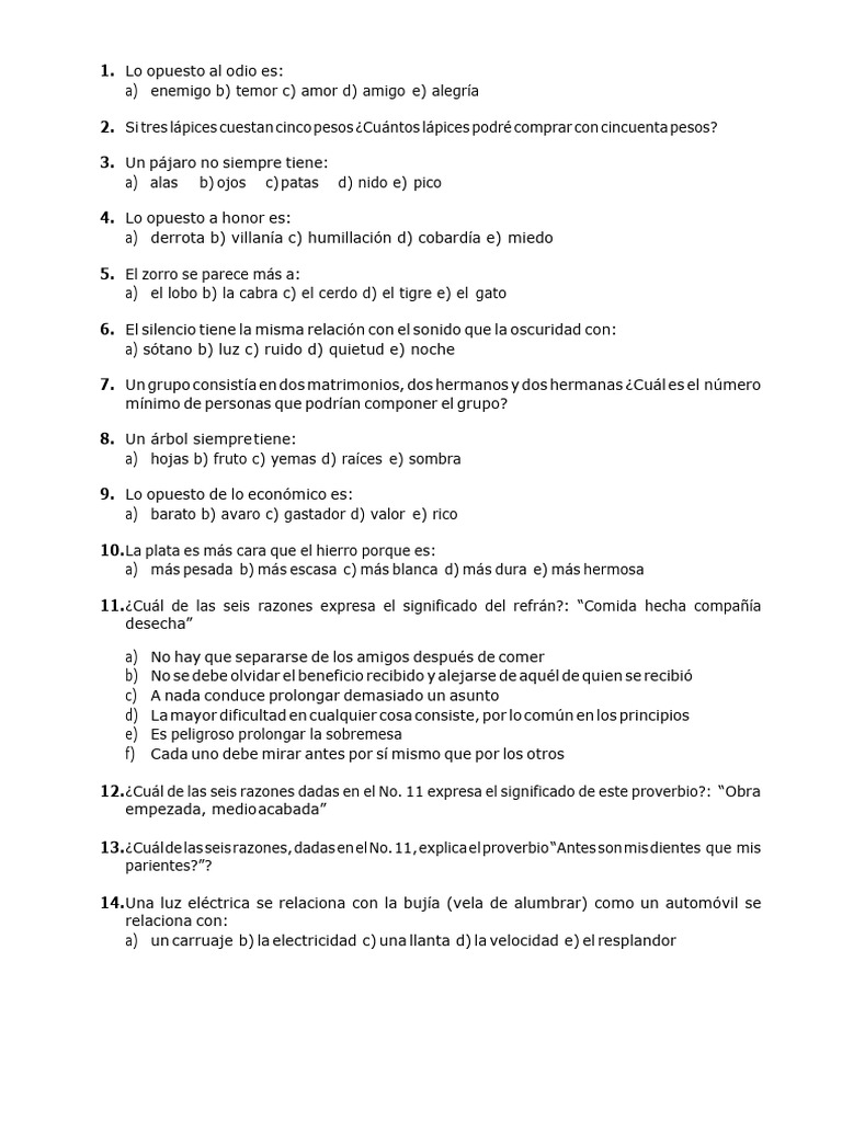 Test de Otis Abreviado en Psicología | PDF