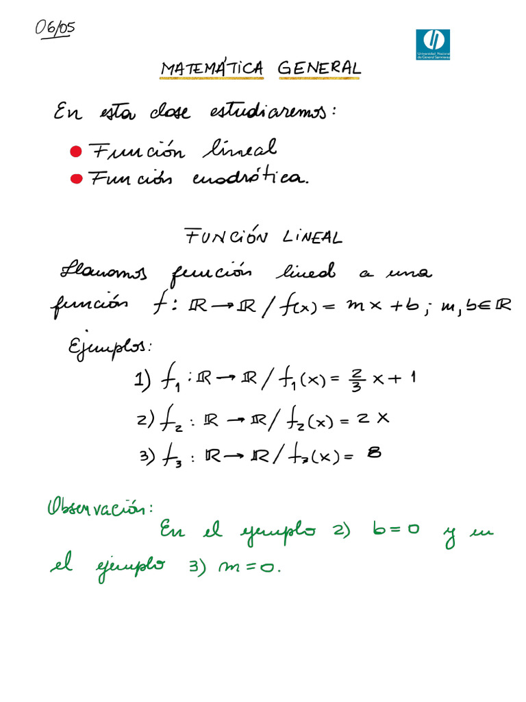 Función Lineal y Cuadrática | PDF