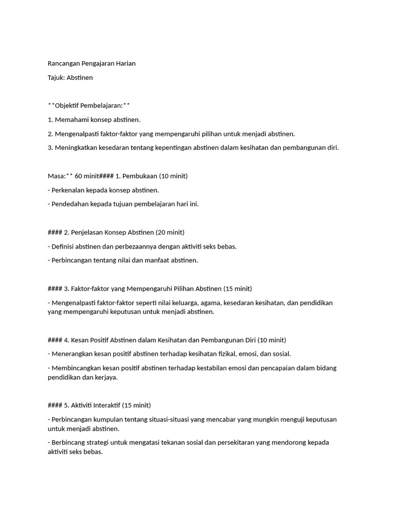 RPH Abstinen | PDF