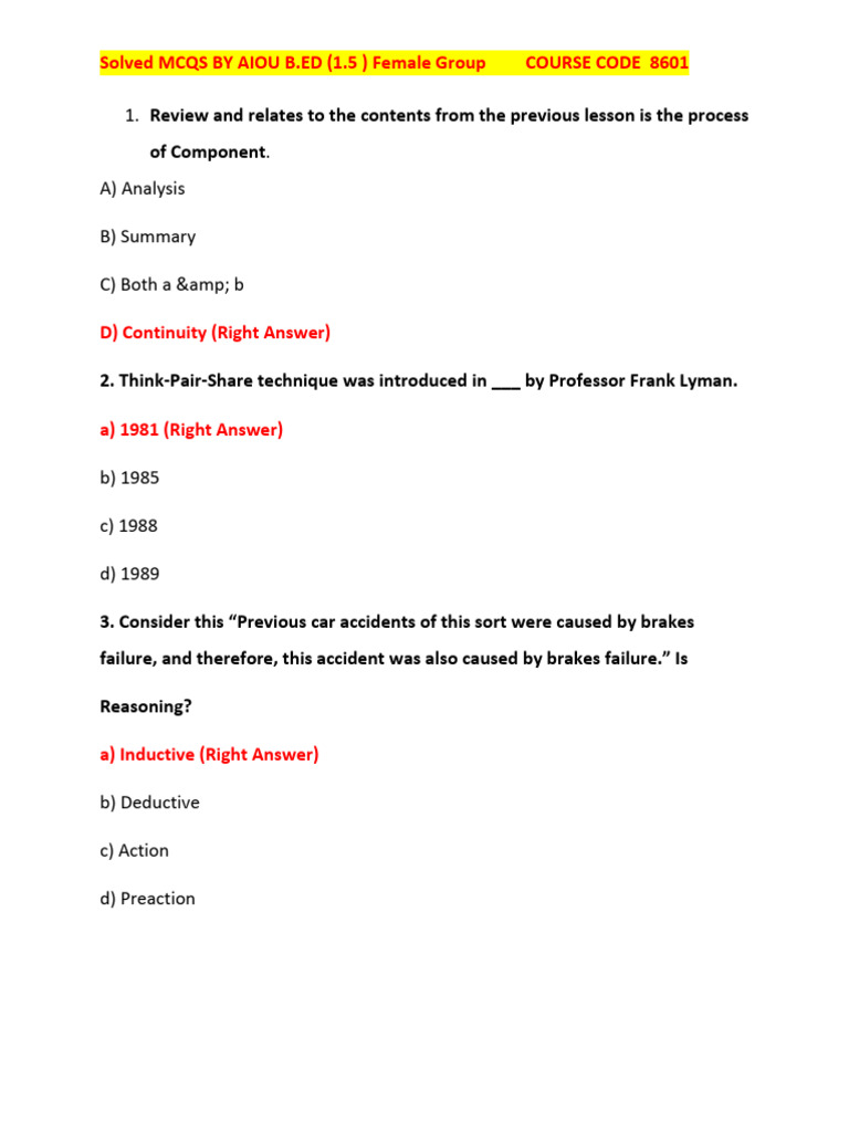 Quiz File 8601 by Pak | PDF | Motivational | Motivation