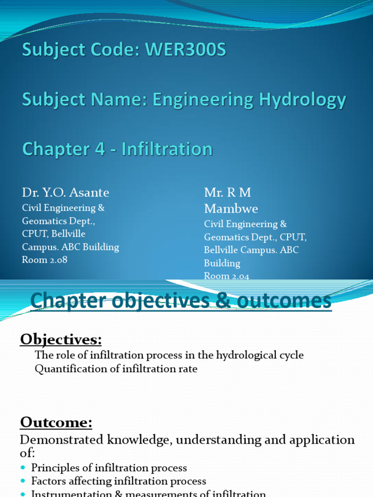 Chapter 4 - Infiltration - Rev | PDF | Physical Geography | Soil
