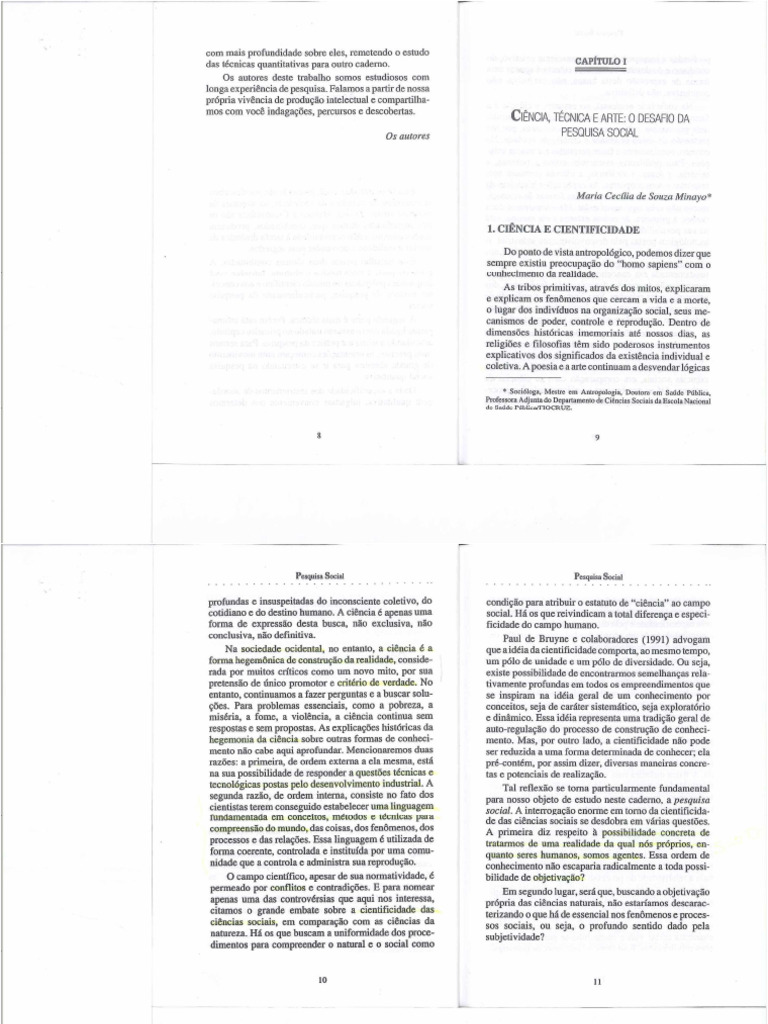 01 - Minayo - Capítulo 1 - Ciência, Técnica e Arte - o Desafio Da ...