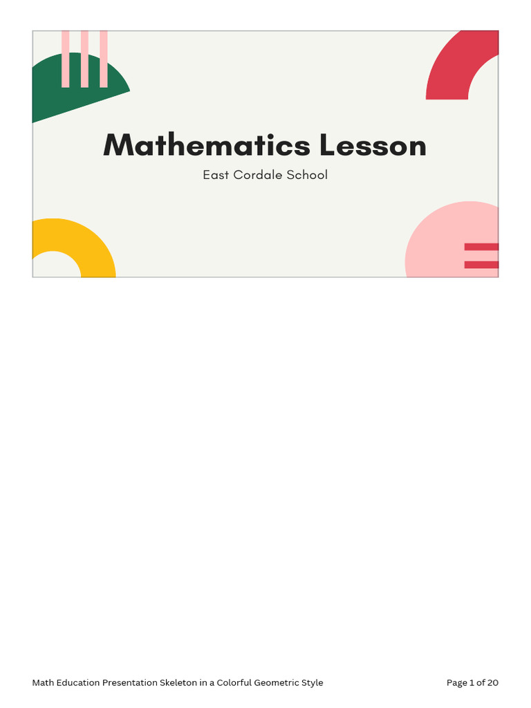 Math Education Presentation Pdf Mathematics Equations