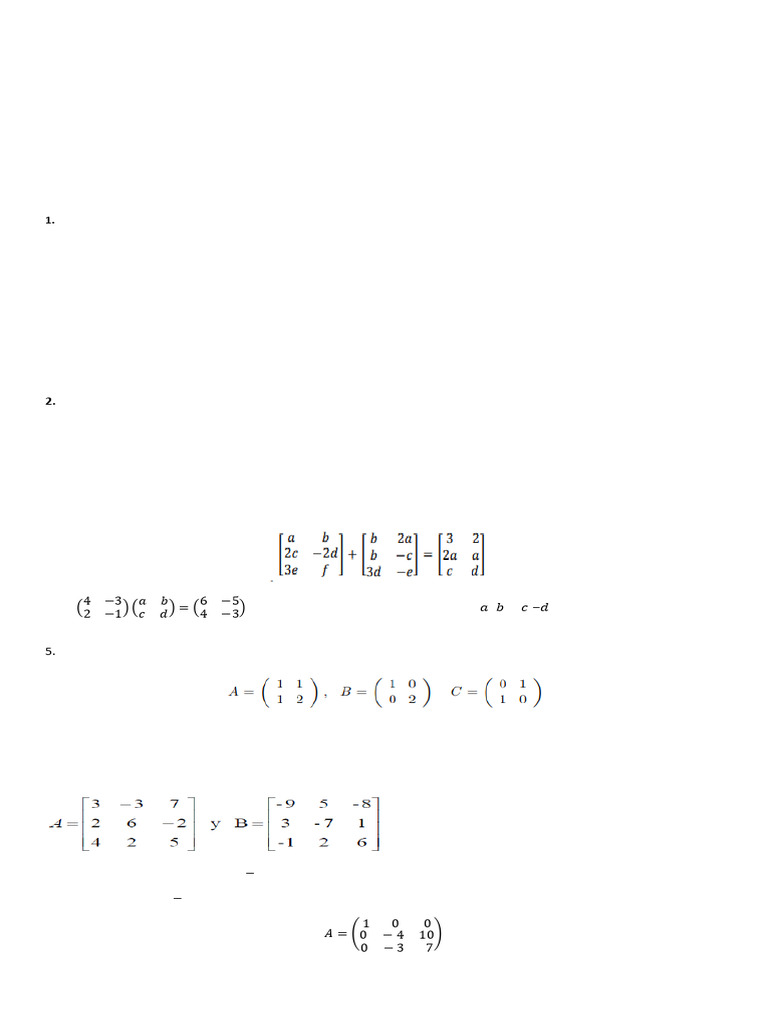 Taller de Álgebra Lineal: Matrices y Aplicaciones | PDF | Matriz ...