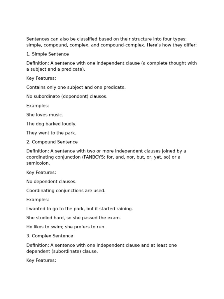 Classification of Sentences | PDF