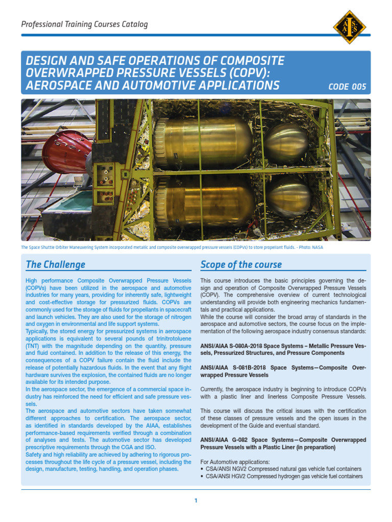 Design and Safe Operations of COPV Course Description 12 2023 US LETTER ...