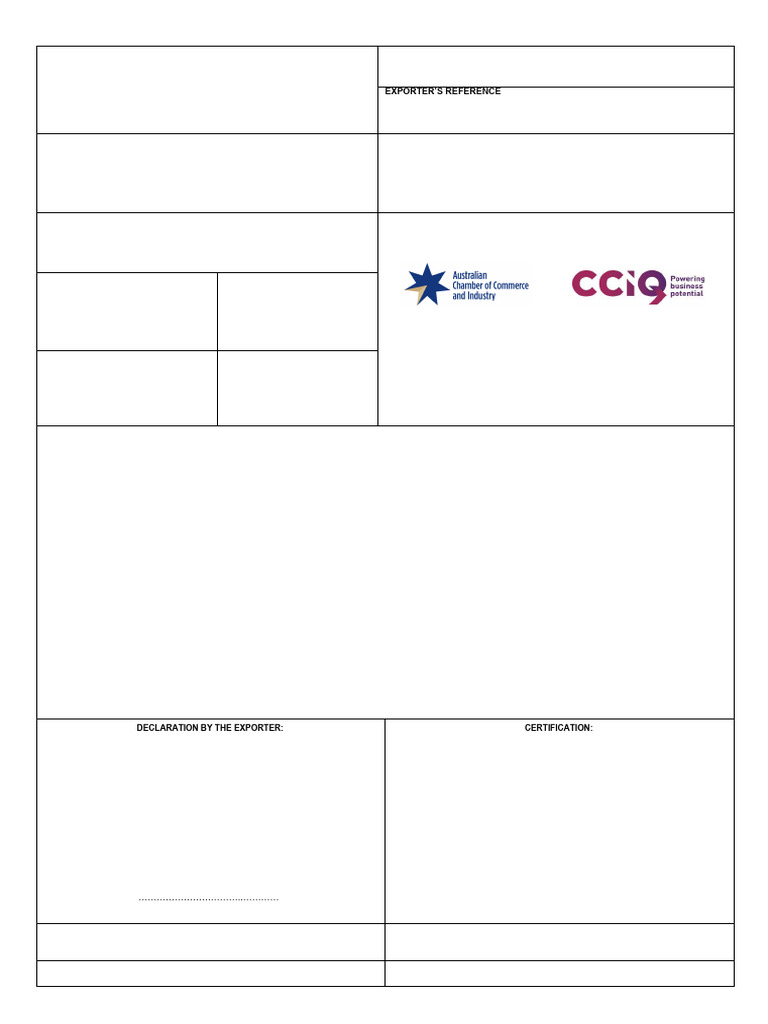 Australian Certificate of Origin Form CO6 | PDF | Australia